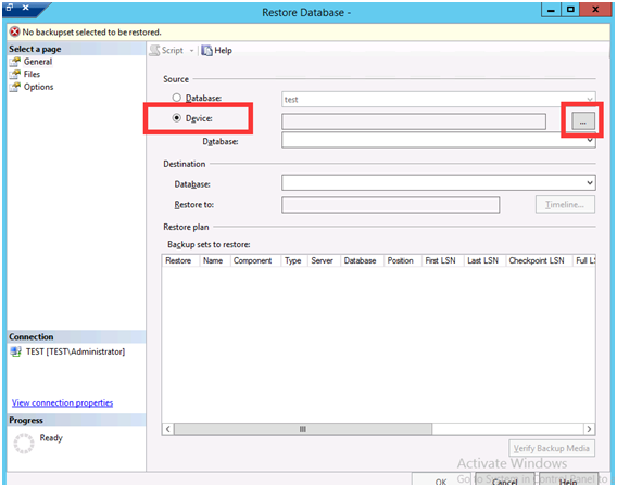 How to Restore a Backup of a Database in SSMS