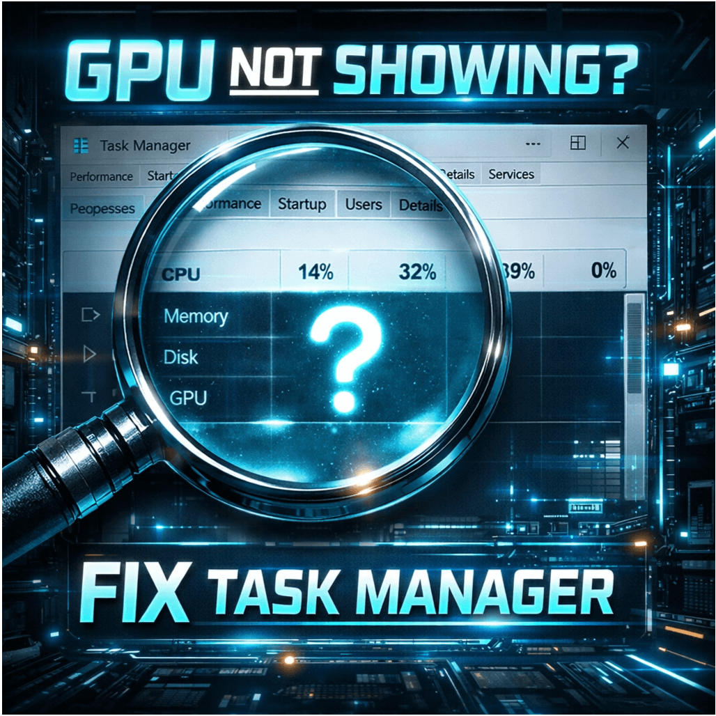 Why GPU Not Showing Up in Task Manager? How to Fix it?